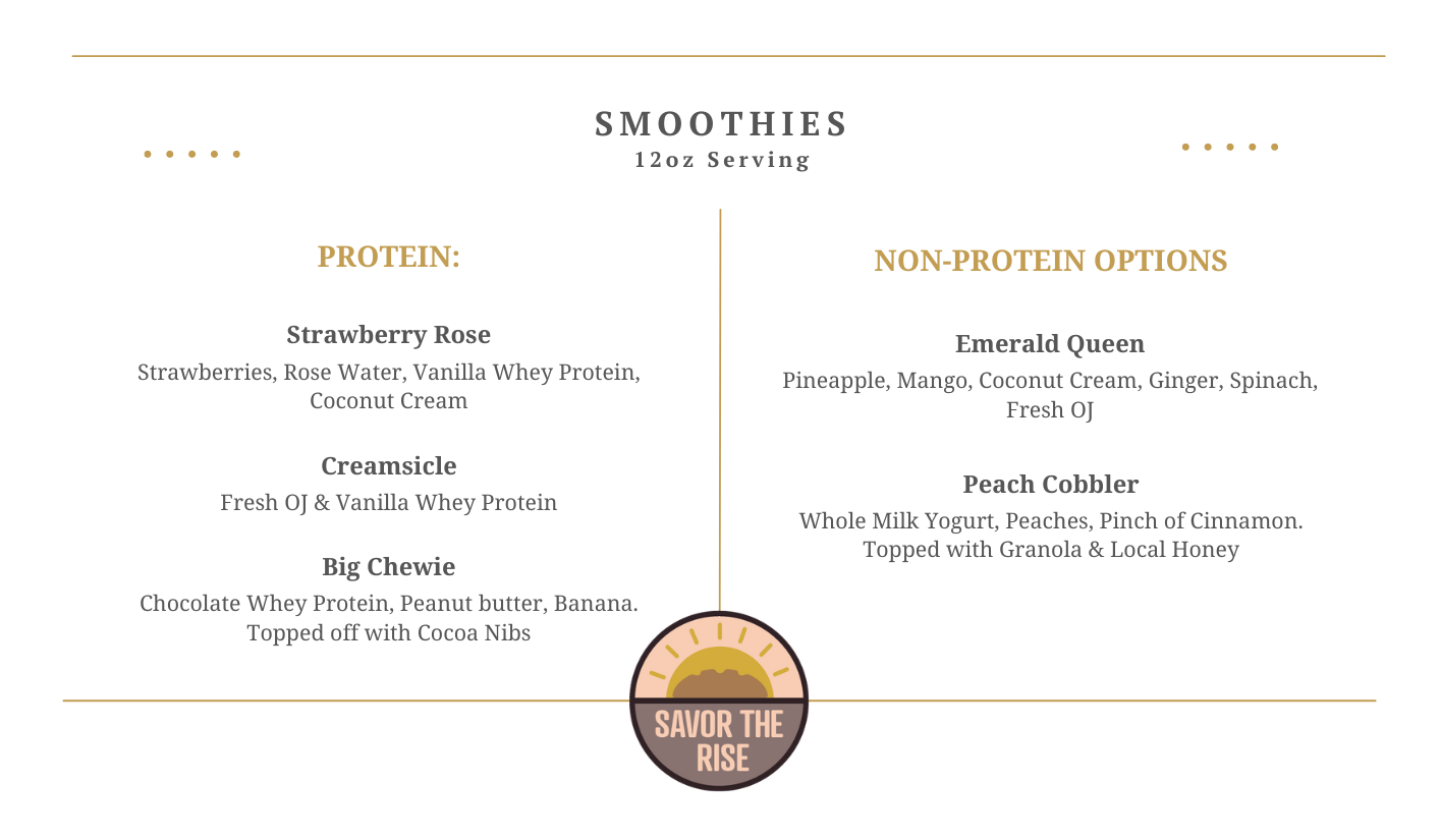 Savor the Rise Menu: Breakfast, Lunch & Pastries in Indianola – Savor ...
