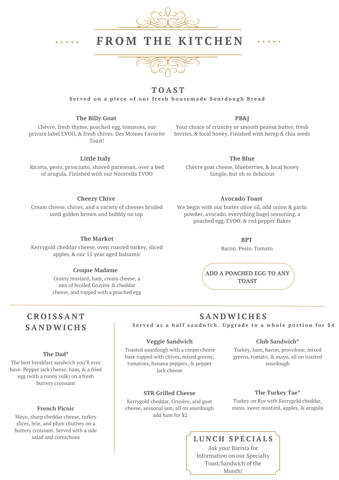 Savor the Rise Menu: Breakfast, Lunch & Pastries in Indianola – Savor ...